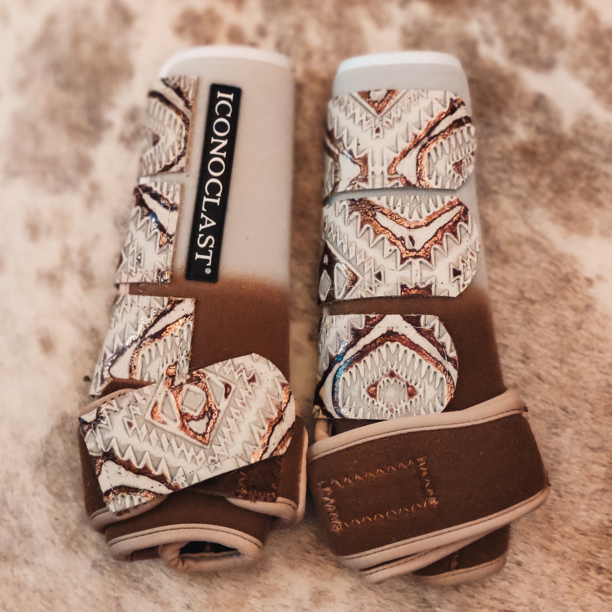 Salty Sorrel Custom Bronze Aztec Leather Strap Boots – TGC Brands