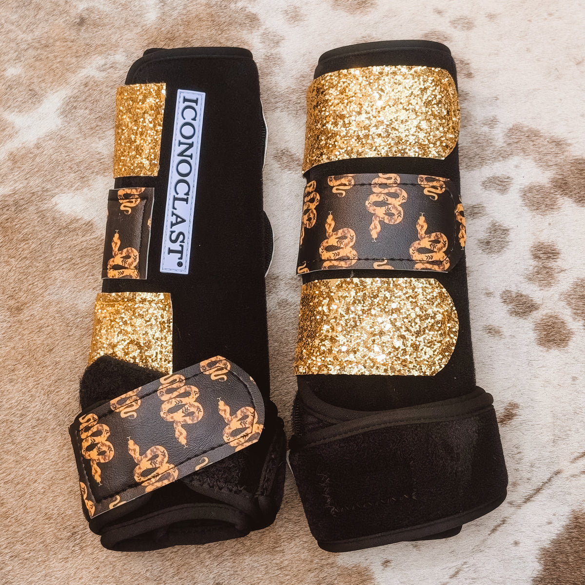 Leather Strap Boots - Holographic | The Glamorous Cowgirl – TGC Brands