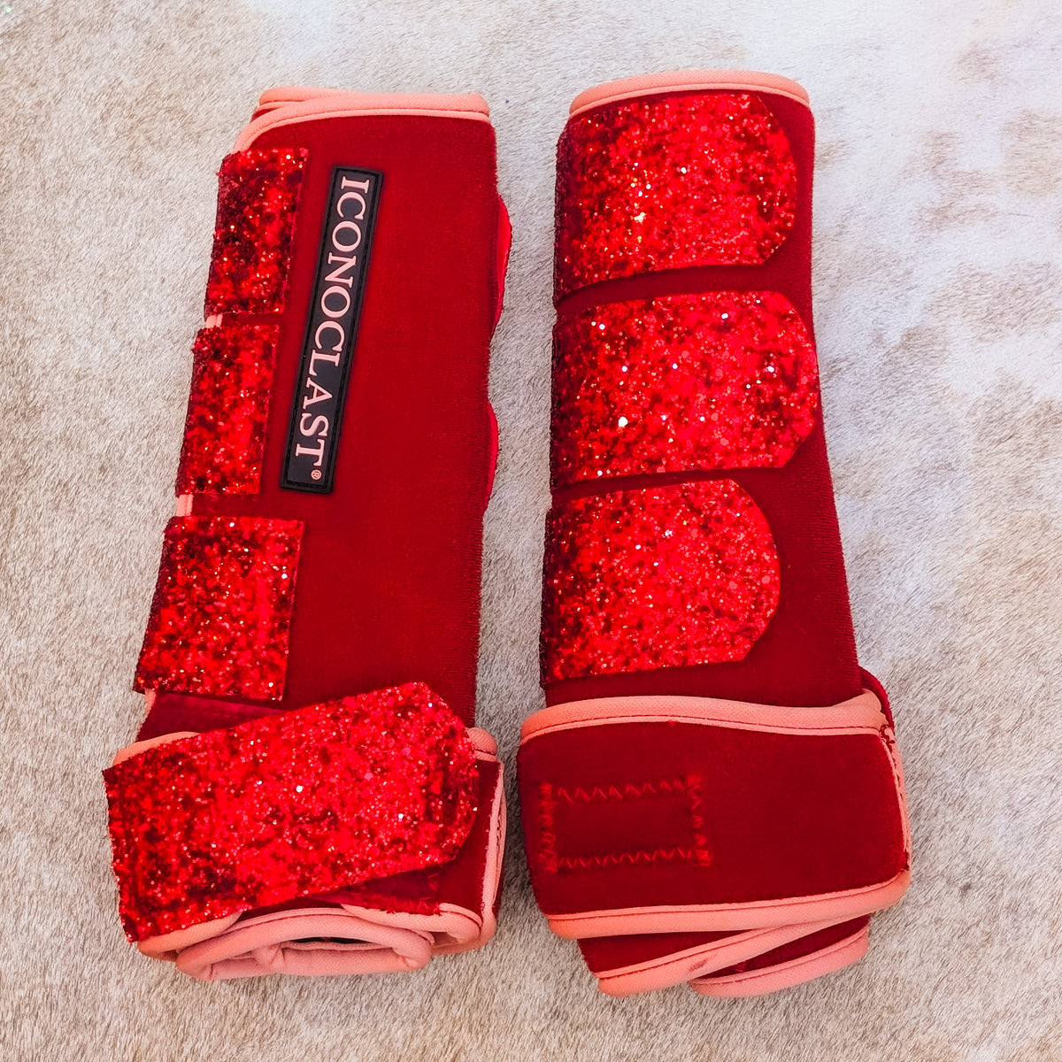 Medium Red Dyed Iconoclast Fronts w/ Red Glitter Straps – TGC Brands