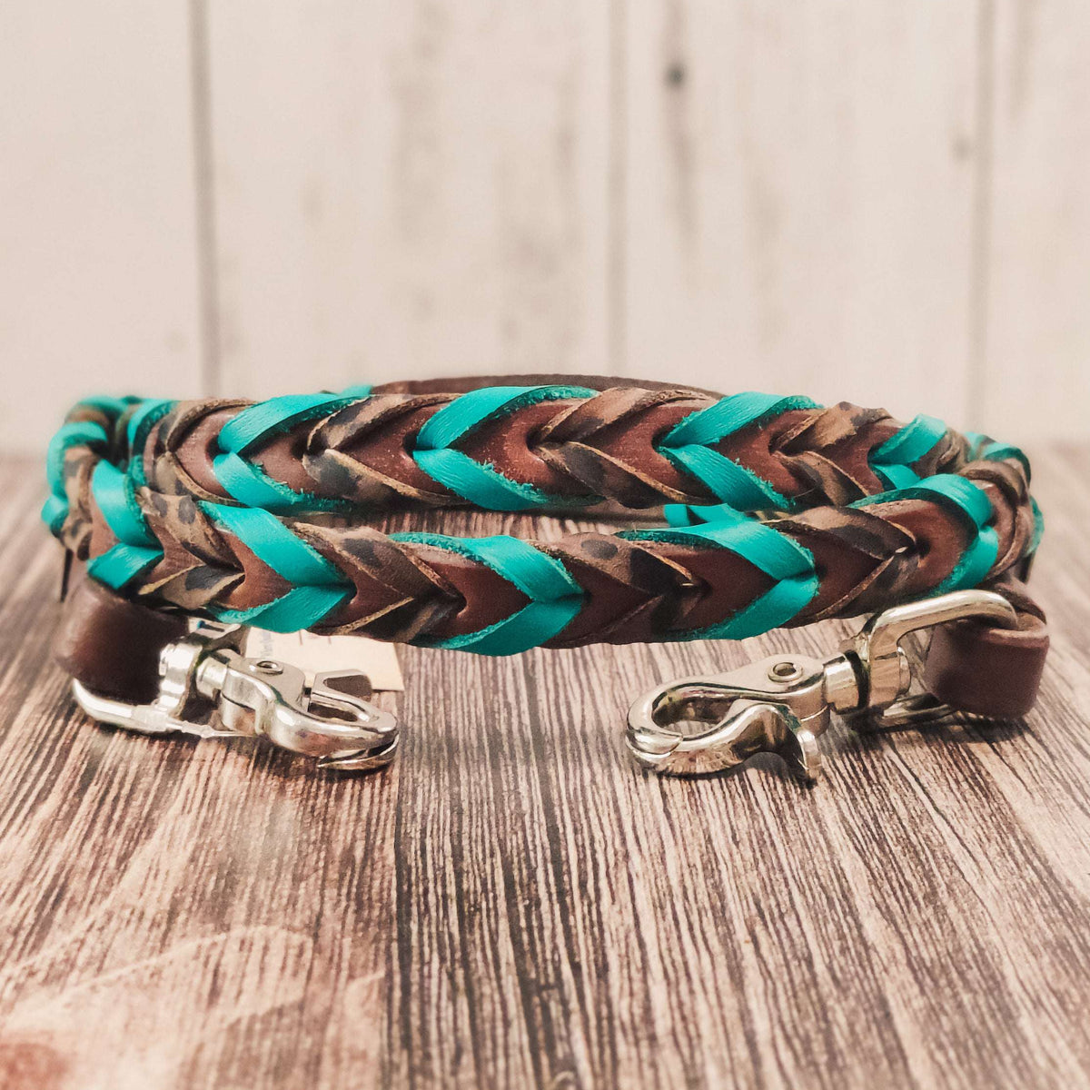 Turquoise & Cheetah Double Laced Barrel Reins – TGC Brands